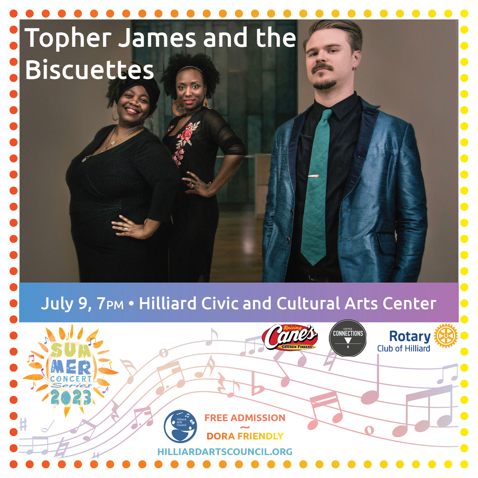 Summer Concert Series: Topher James and the Biscuettes | Hilliard Arts ...